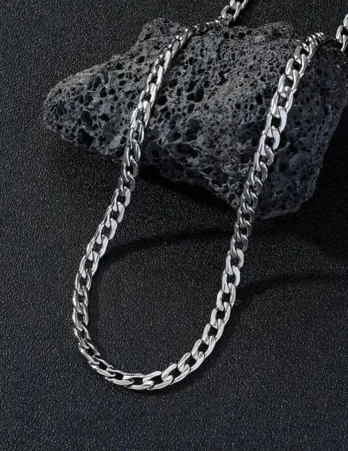 Silver chain Cuban Link Chain Chrome Hearts Accessories