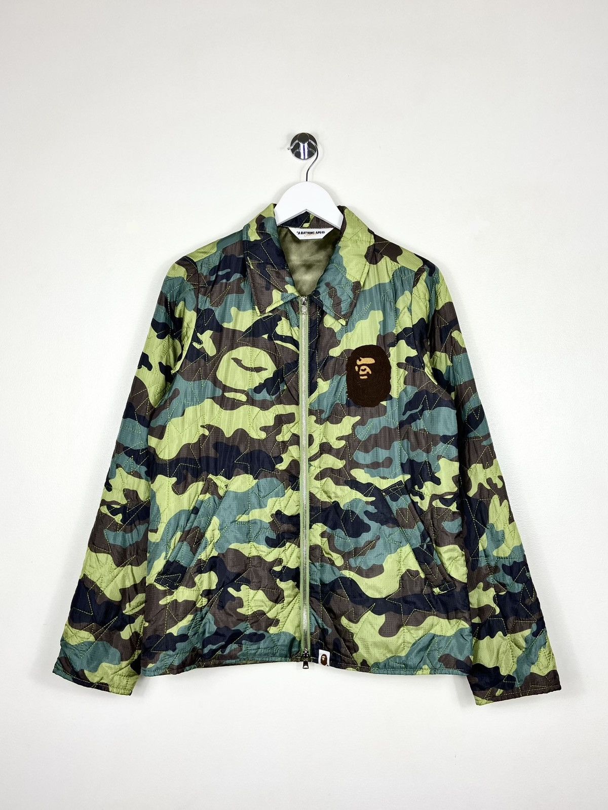 Bape × Nigo Woodland Camo Quilted Jacket | Grailed
