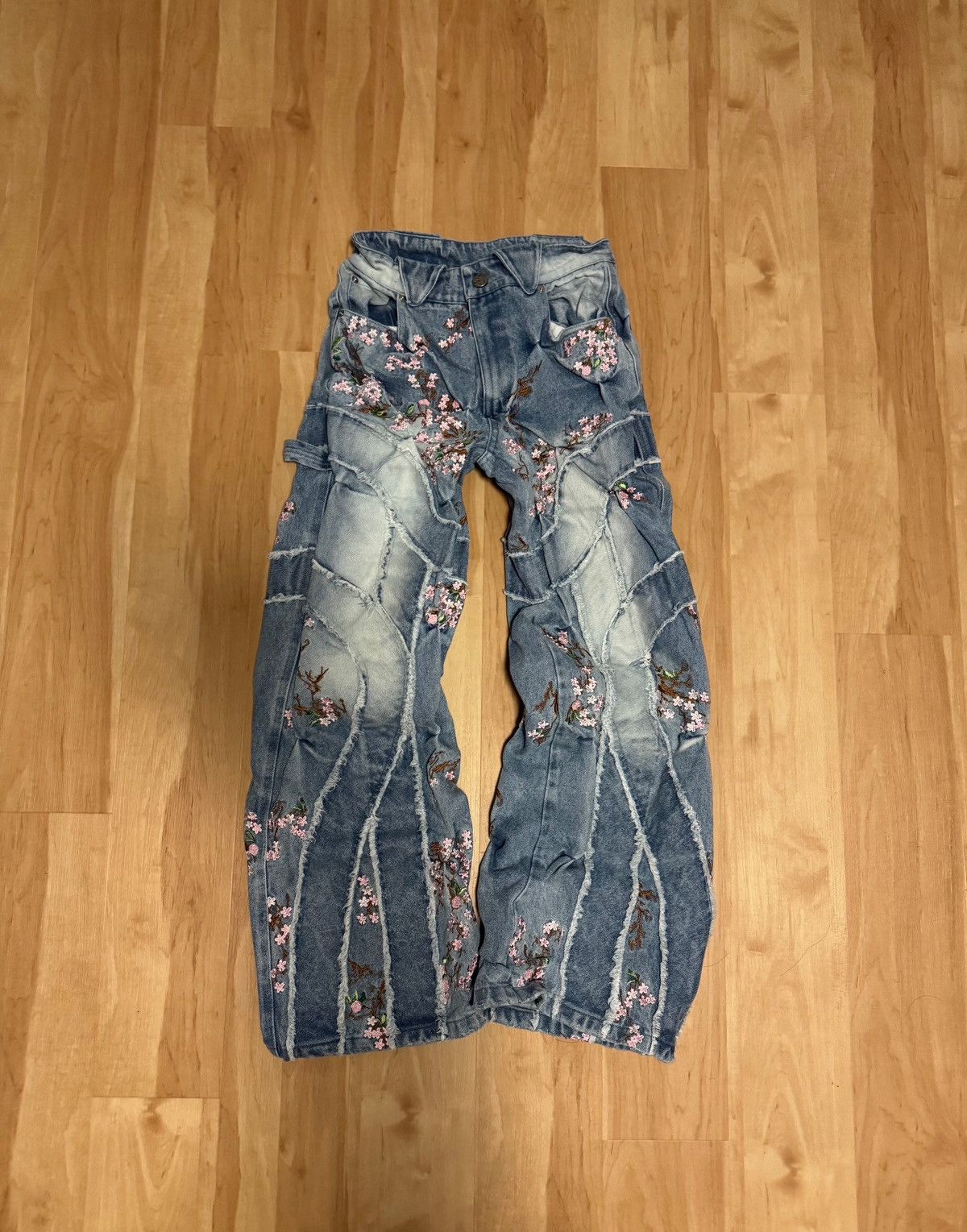 Bad Son BADSON CHERRY BLOSSOM ‘OVERGROWTH’ DENIM PANTS | Grailed