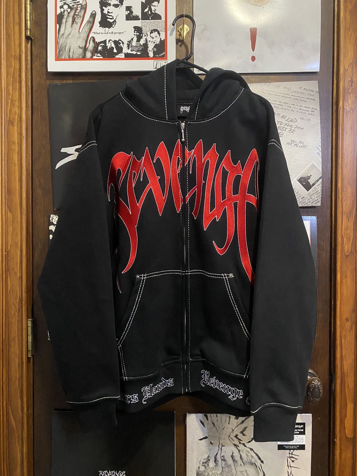 Revenge Bred Contrast Zip Up Hoodie | Grailed