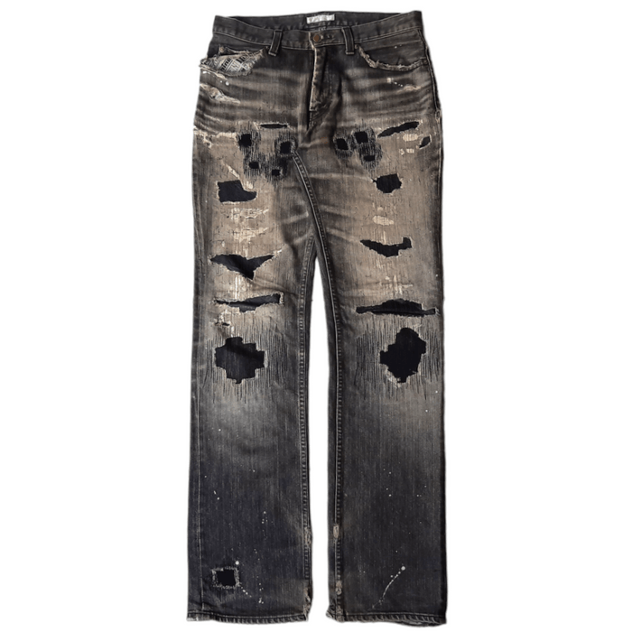 Number (N)ine AW 01 Number Nine Grunge Damage Denim | Grailed