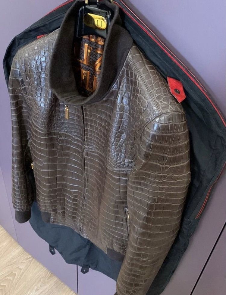 Zilli Zilli Leather Biker Crocodiles Jacket Moto | Grailed