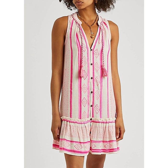Veronica Beard Weylen Dress In Fuchsia/off White | Grailed