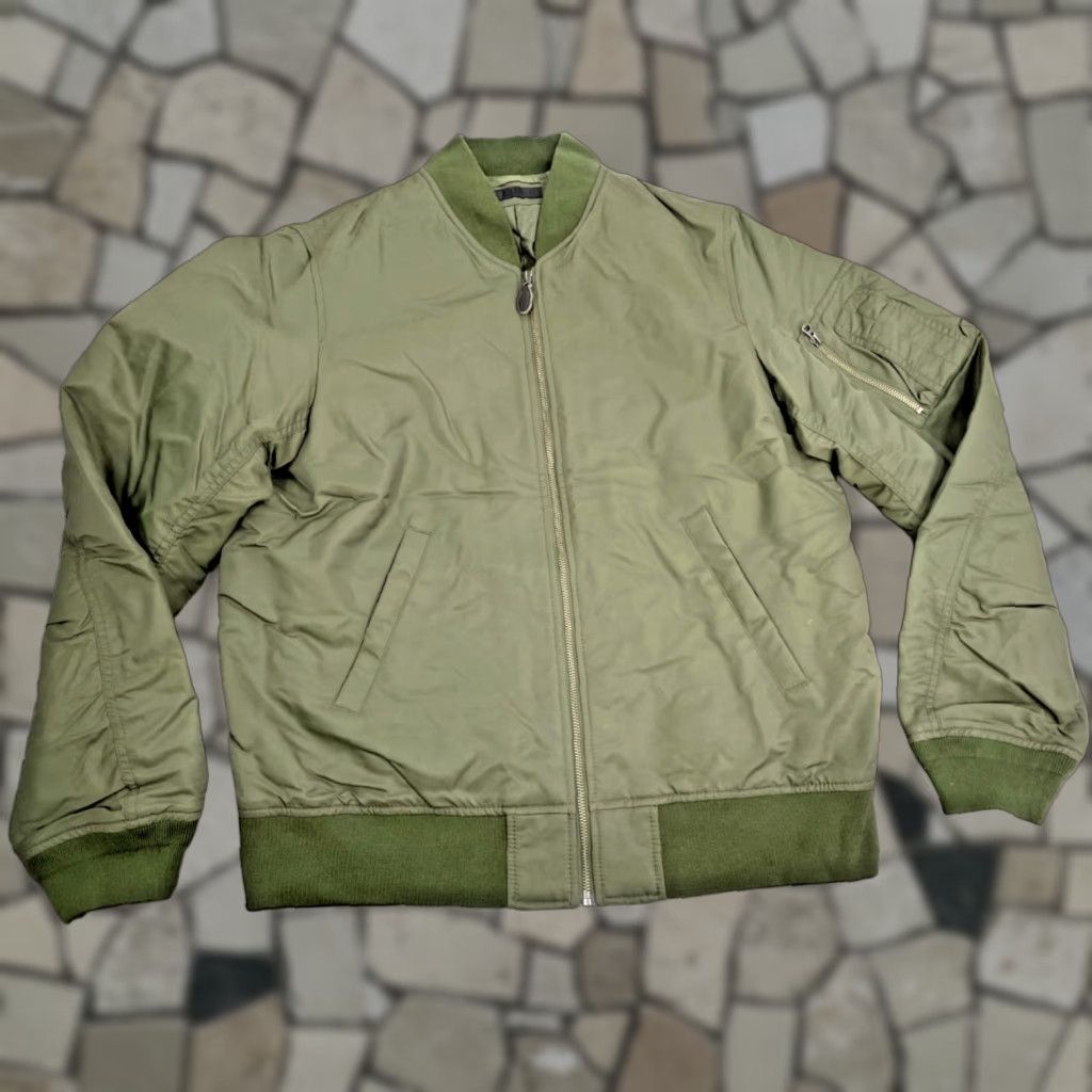 Uniqlo Uniqlo Jacket Mens L Olive Green OG Flight Bomber Zip Military ...