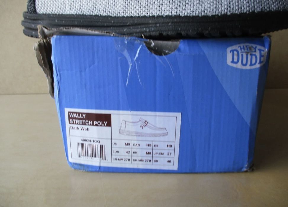 Sanuk Hey Dude Men's Wally Stretch Poly Dark Web Slip-On Shoes NIB ...