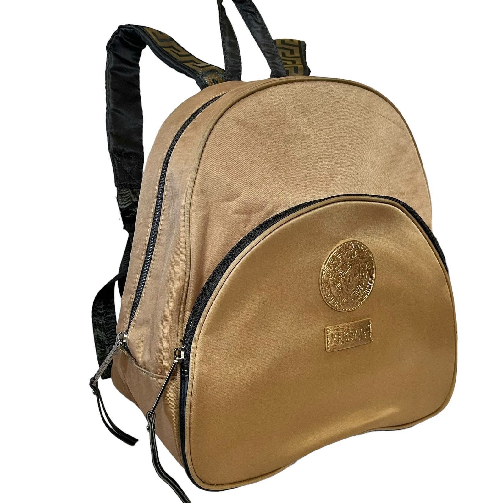 Versace Versace Parfums Gold Medusa Head Greek Key Backpack Bag | Grailed