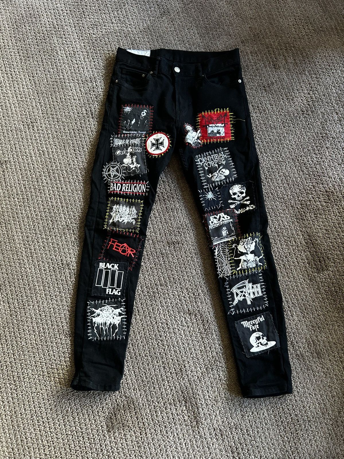 Missing Since Thursday Outthegrave 1/1 Crust Patched Pants | Grailed