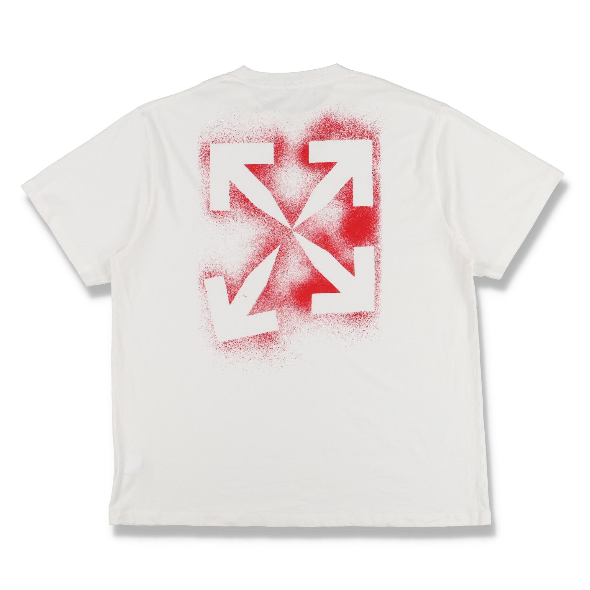 Off-White White and Red Stencil Arrows Oversized T-Shirt | Grailed