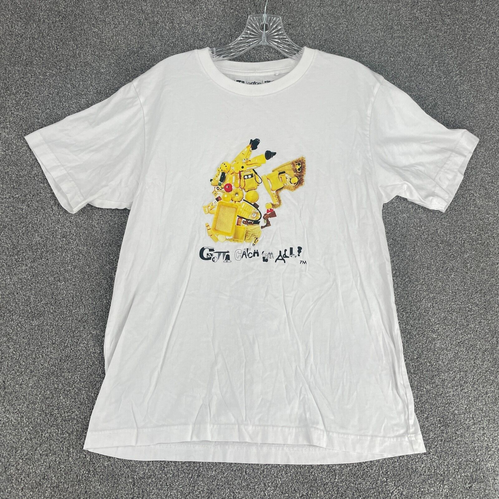 Uniqlo Uniqlo Shirt Adult Large White Pokemon Pikachu Magma Artist ...