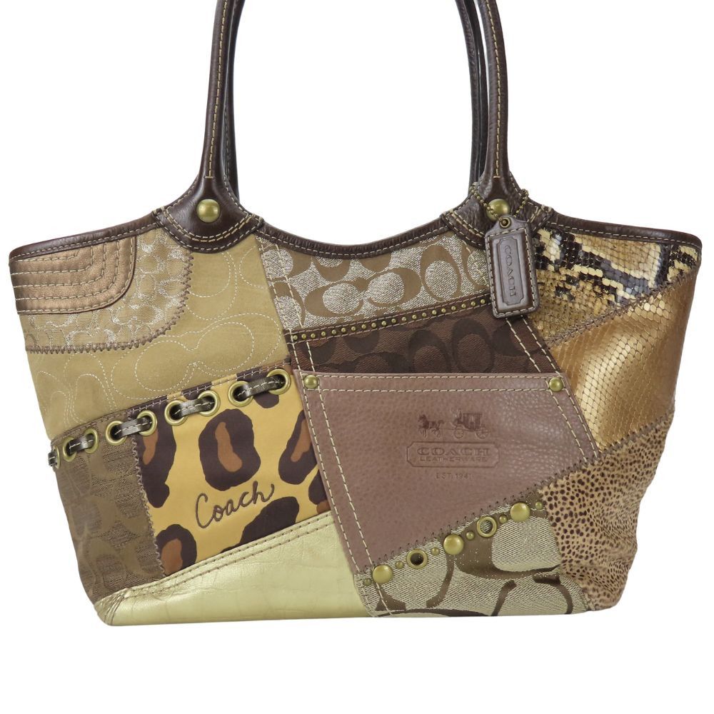Coach Coach Coach Patchwork Signature Leather Tote Bag Leather Tote Bag ...