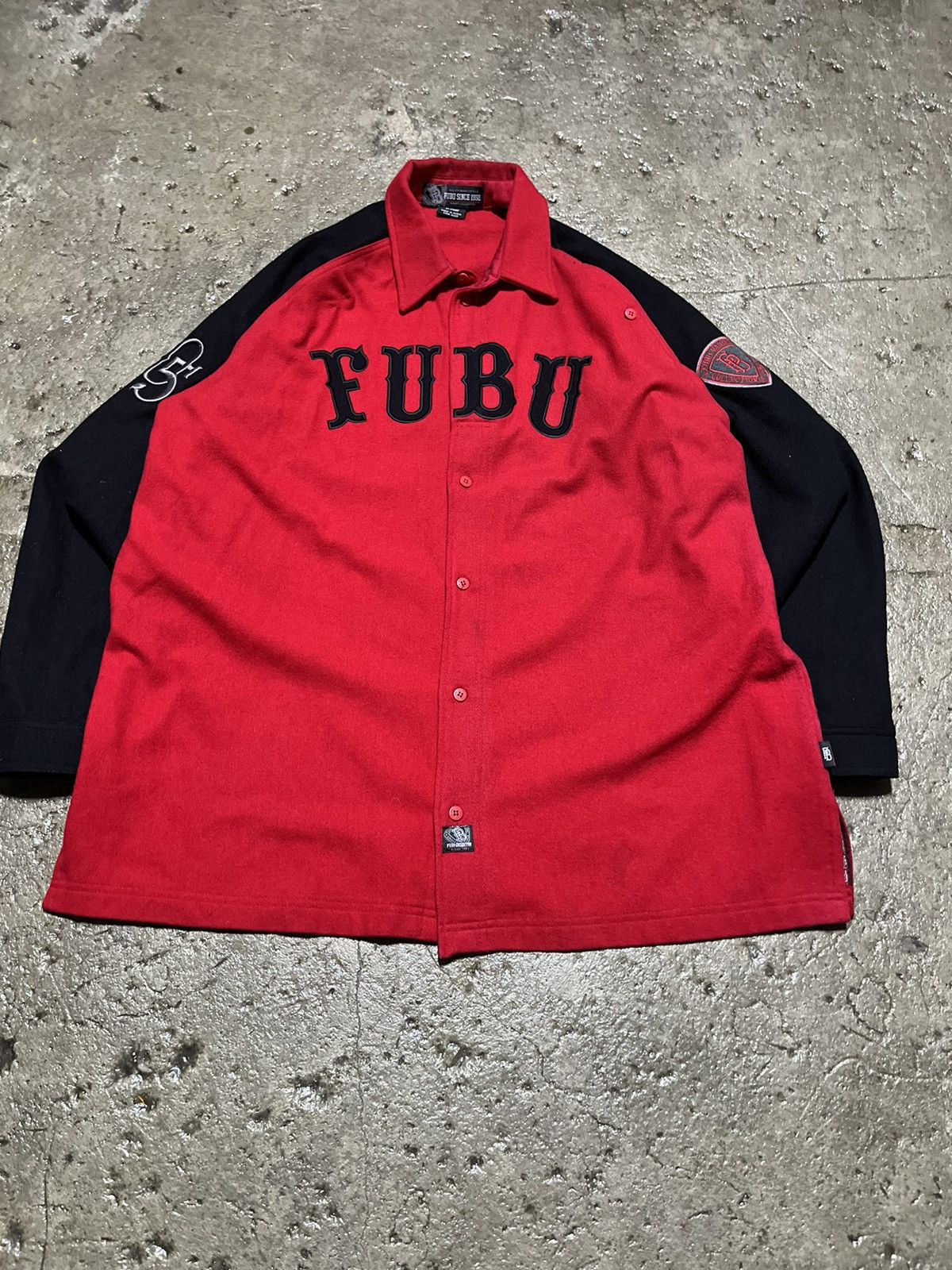 Vintage Crazy Vintage Y2K FUBU Wool Jersey Style Hip-Hop Button Down | Grailed