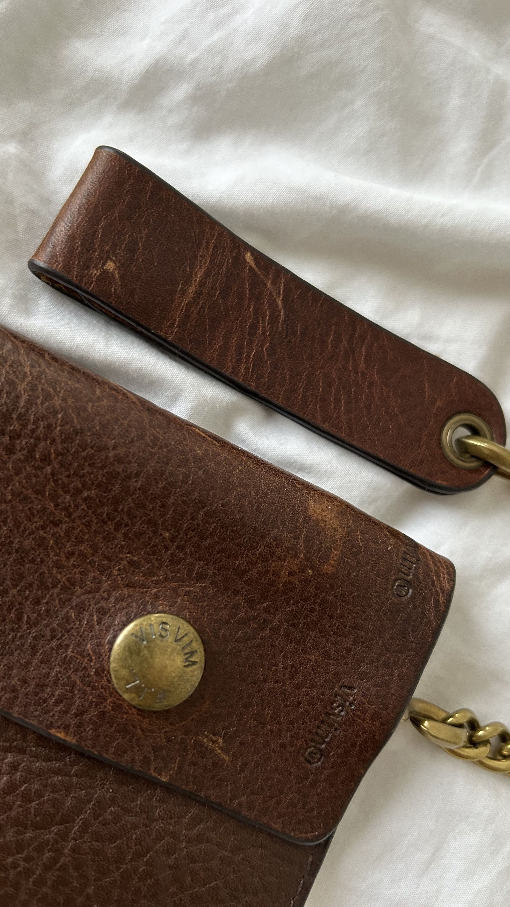 Visvim visvim . fw15 . veggie tanned leather brass chain wallet | Grailed