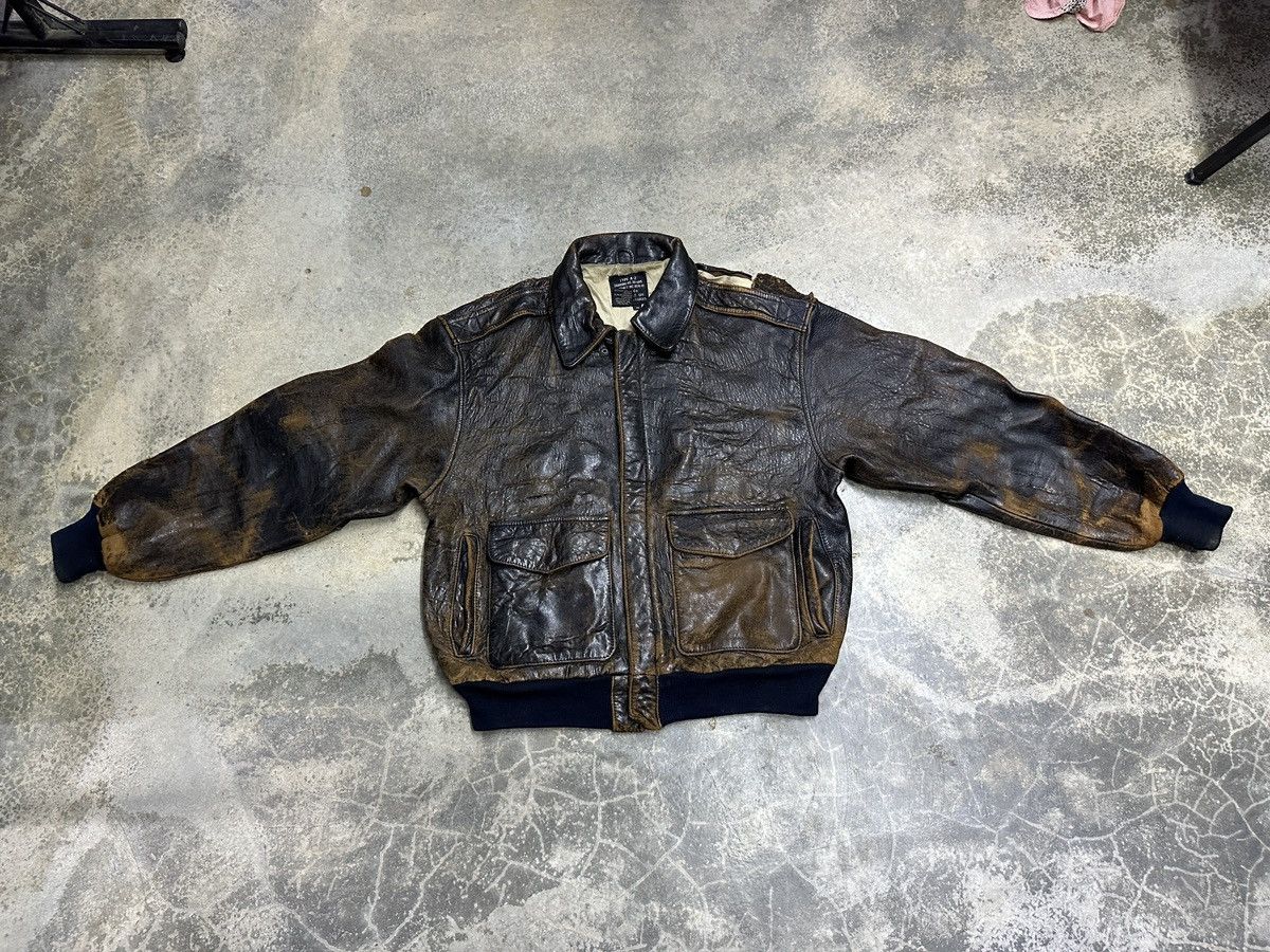 Avirex × Genuine Leather × Leather Jacket 🔥 Distressed 🔥 Rare 89’s ...