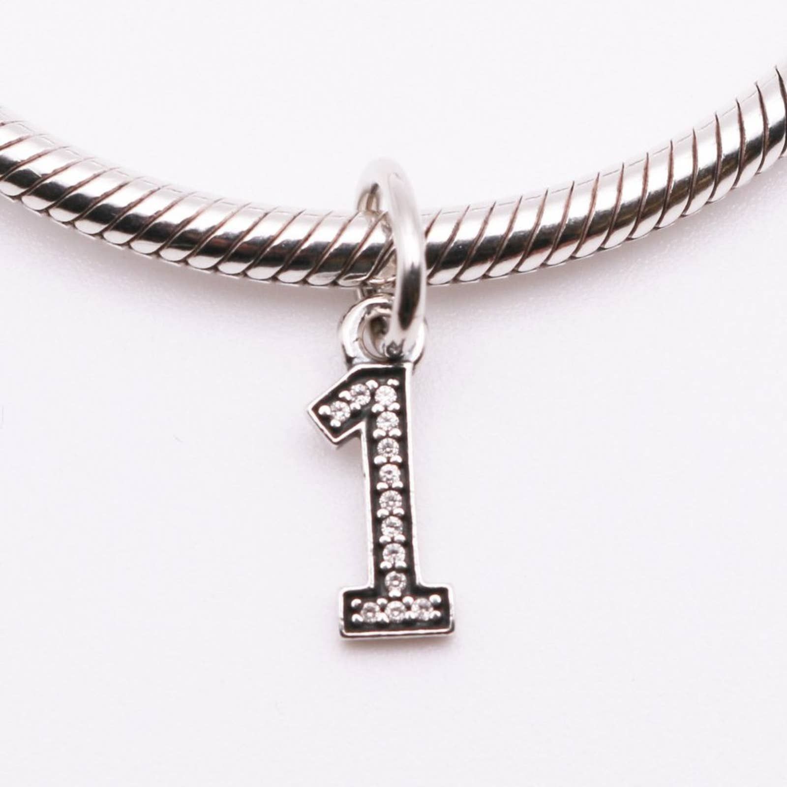 pandora Authentic PANDORA Number 1 Dangle with Zirconia | Grailed