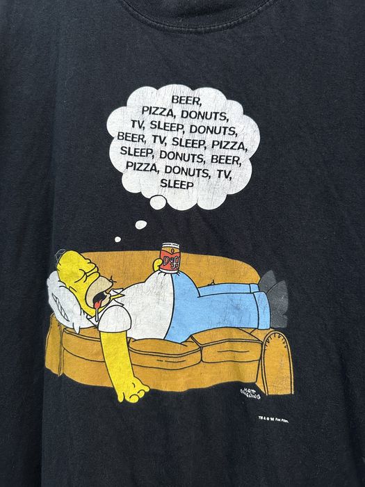 Vintage Vintage 1998 The Simpsons Lazy Homer T-Shirt Japan Style | Grailed