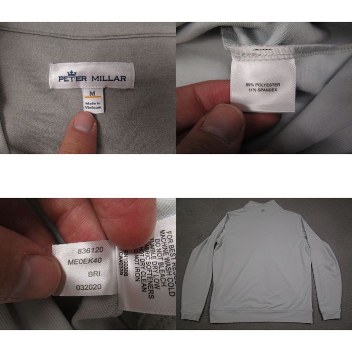 Peter Millar Peter Millar Sweater Mens Gray 1/4 Zip Pullover Long ...