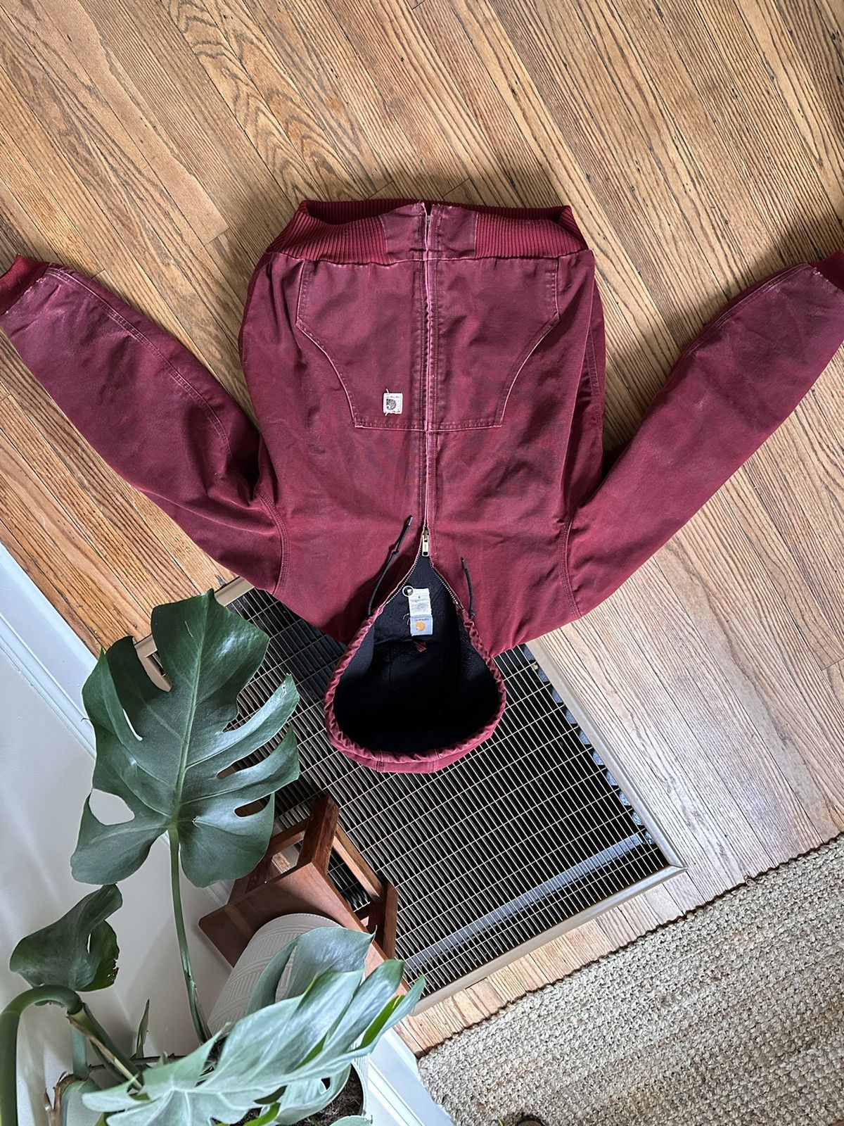 Carhartt × Vintage Crimson Carhartt Active Jacket Red Carhartt Jacket ...