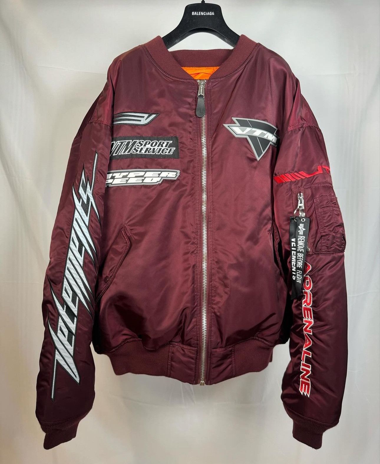 Vetements Vetements Blood Red Racing Bomber Jacket | Grailed