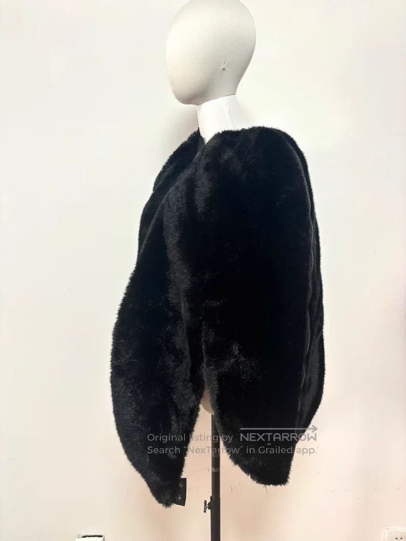 Junya Watanabe Junya Watanabe Black Faux Fur Asymmetrical Bud Shape ...