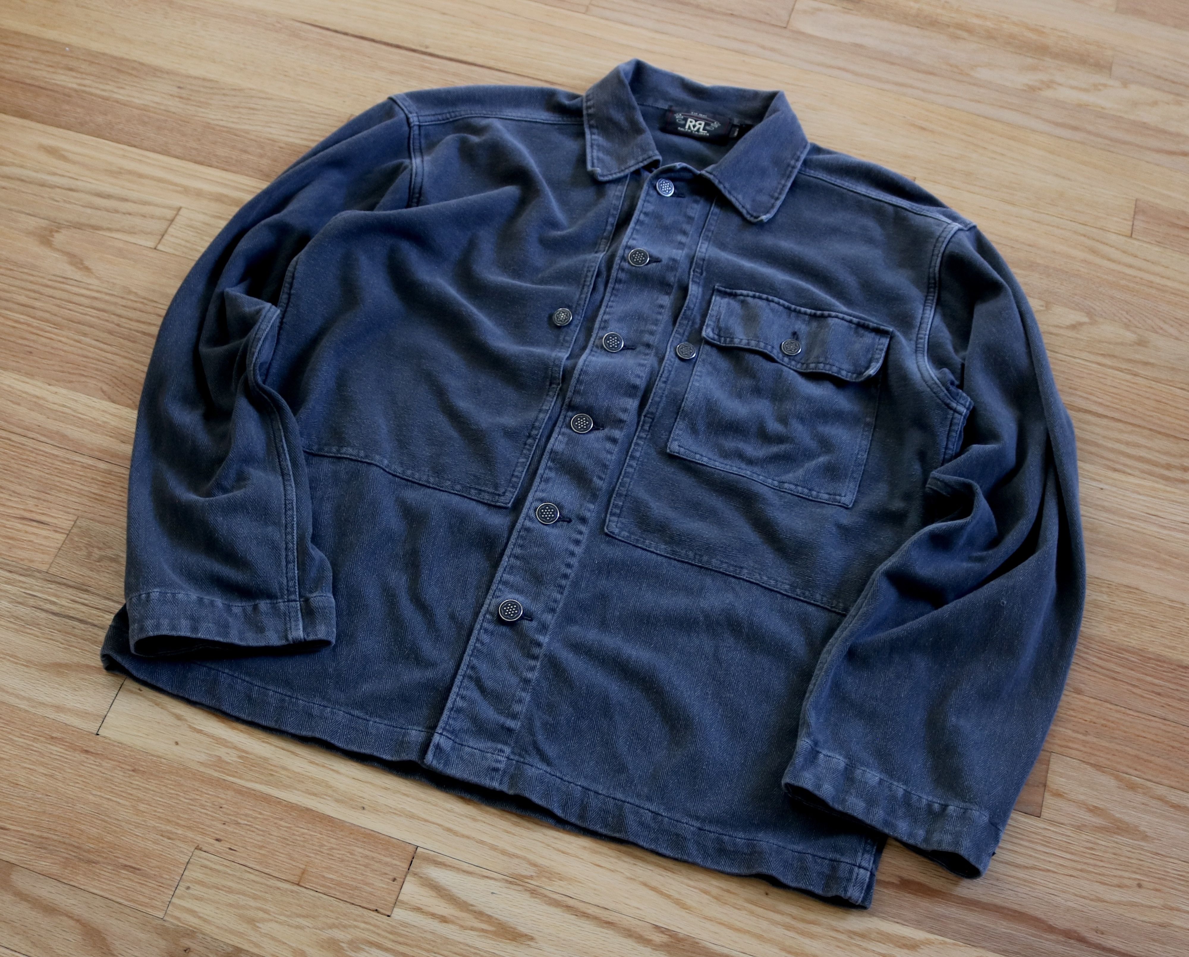RRL Ralph Lauren Double RL HBT Herringbone Twill Vintage Fit Overshirt | Grailed