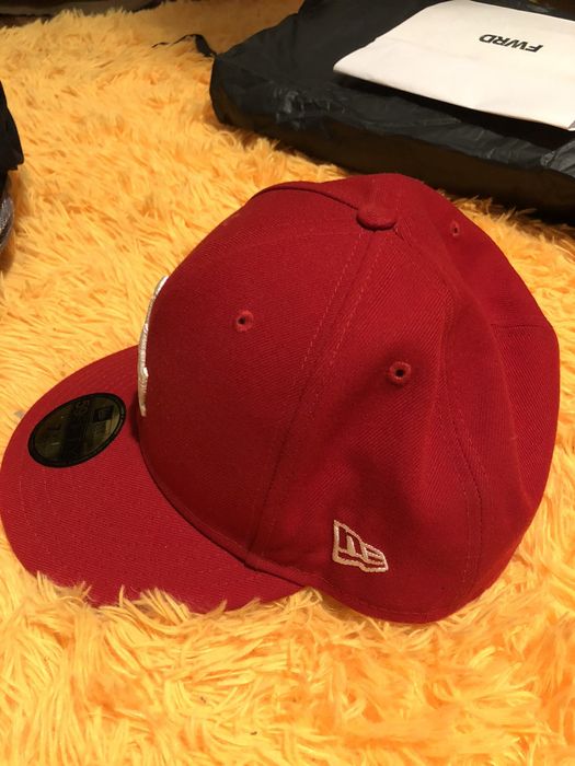 New Era New Era Red LA Fitted Hat | Grailed