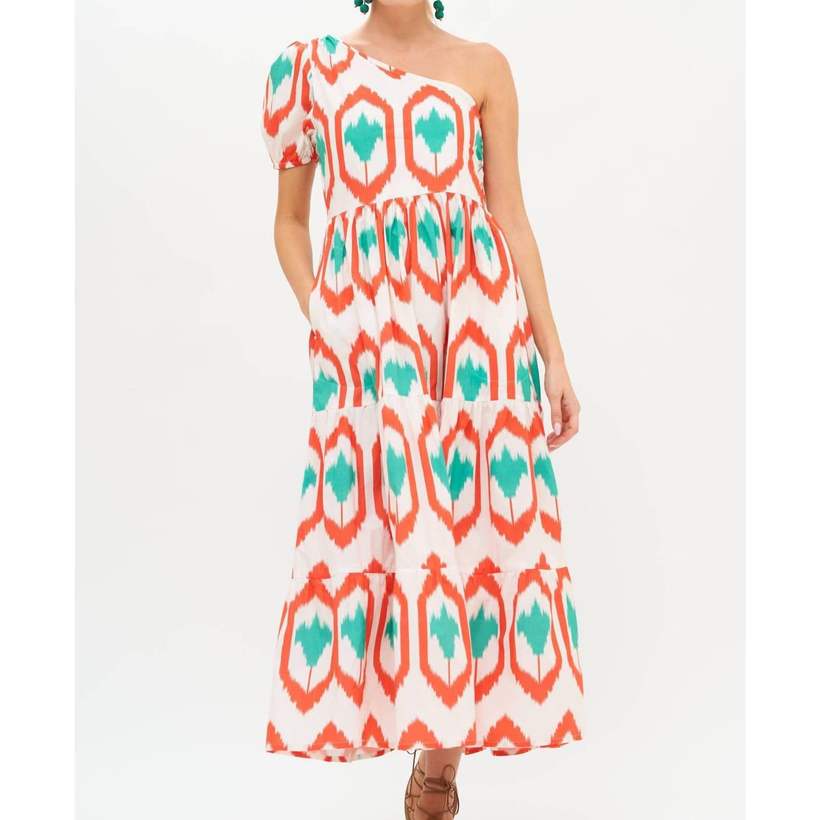Oliphant One Shoulder Maxi Dress In Coral Odisha | Grailed