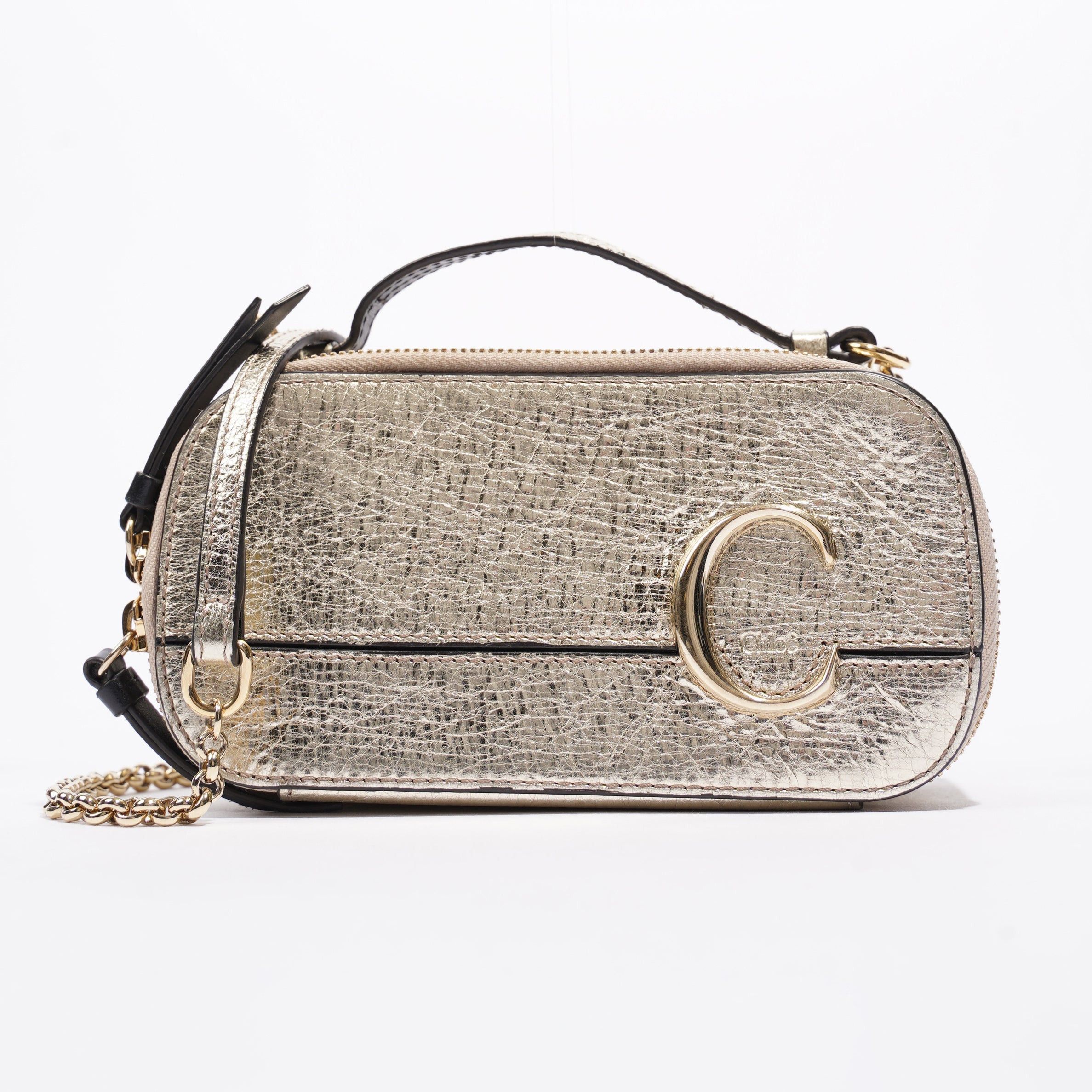 Chloe Chloe Mini C Vanity Bag Gold Leather | Grailed