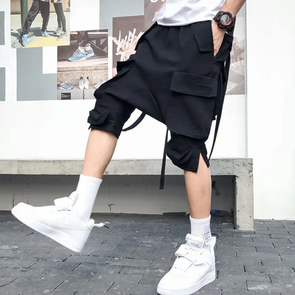 Japanese Brand × Vintage Multi Pockets Ribbons Cargo Shorts Men Pants ...