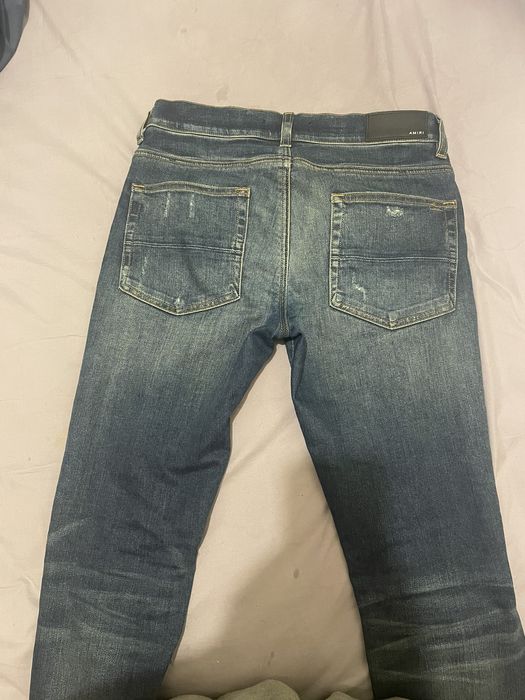 Amiri indigo red patches Amiri jean | Grailed