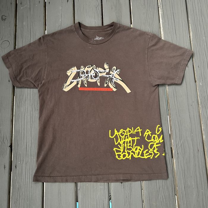 Travis Scott Brown Travis Scott Utopia Tour Y2K Grunge Punk Merch Tee ...