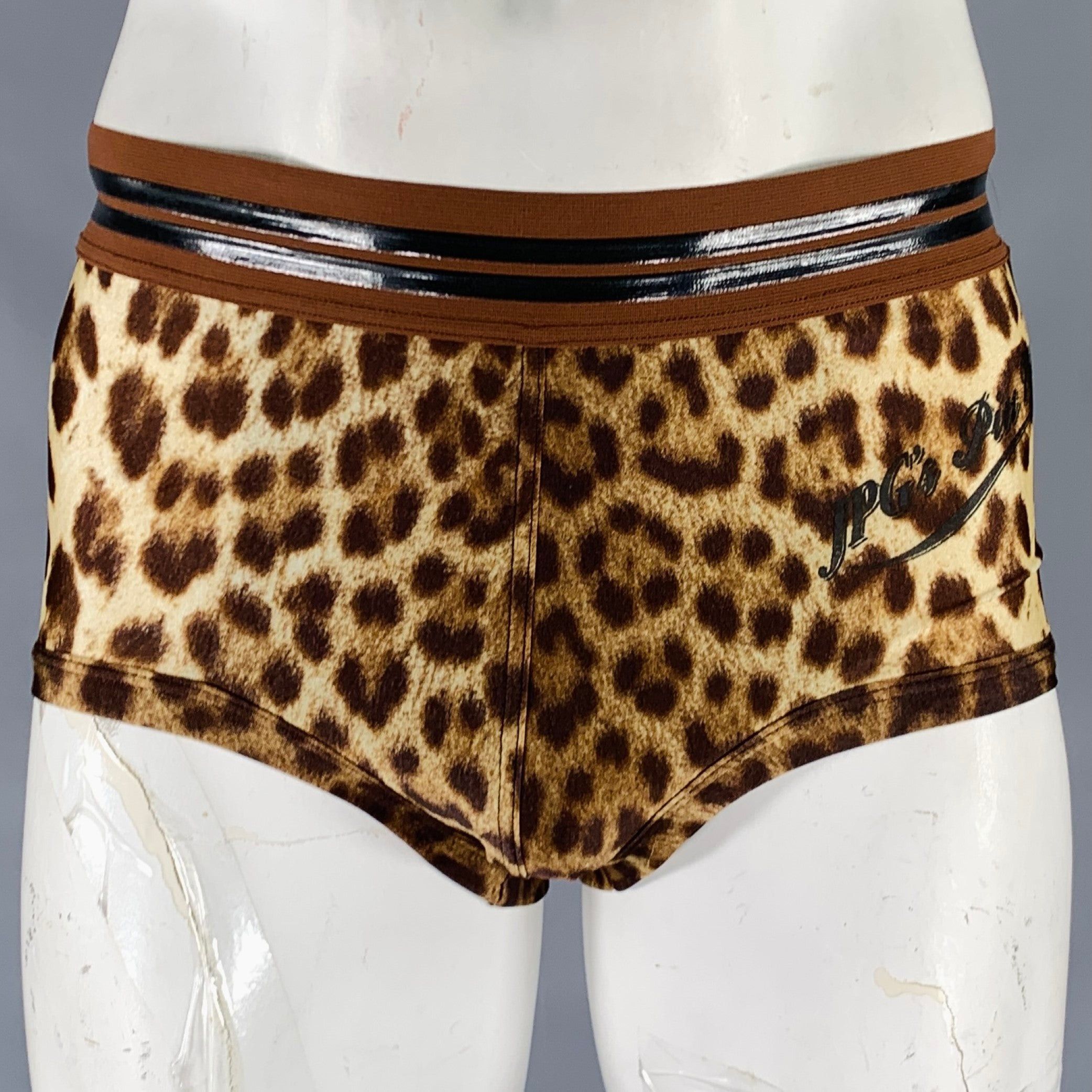 Jean Paul Gaultier Brown Tan Animal Print Speedo Swim Trunks | Grailed
