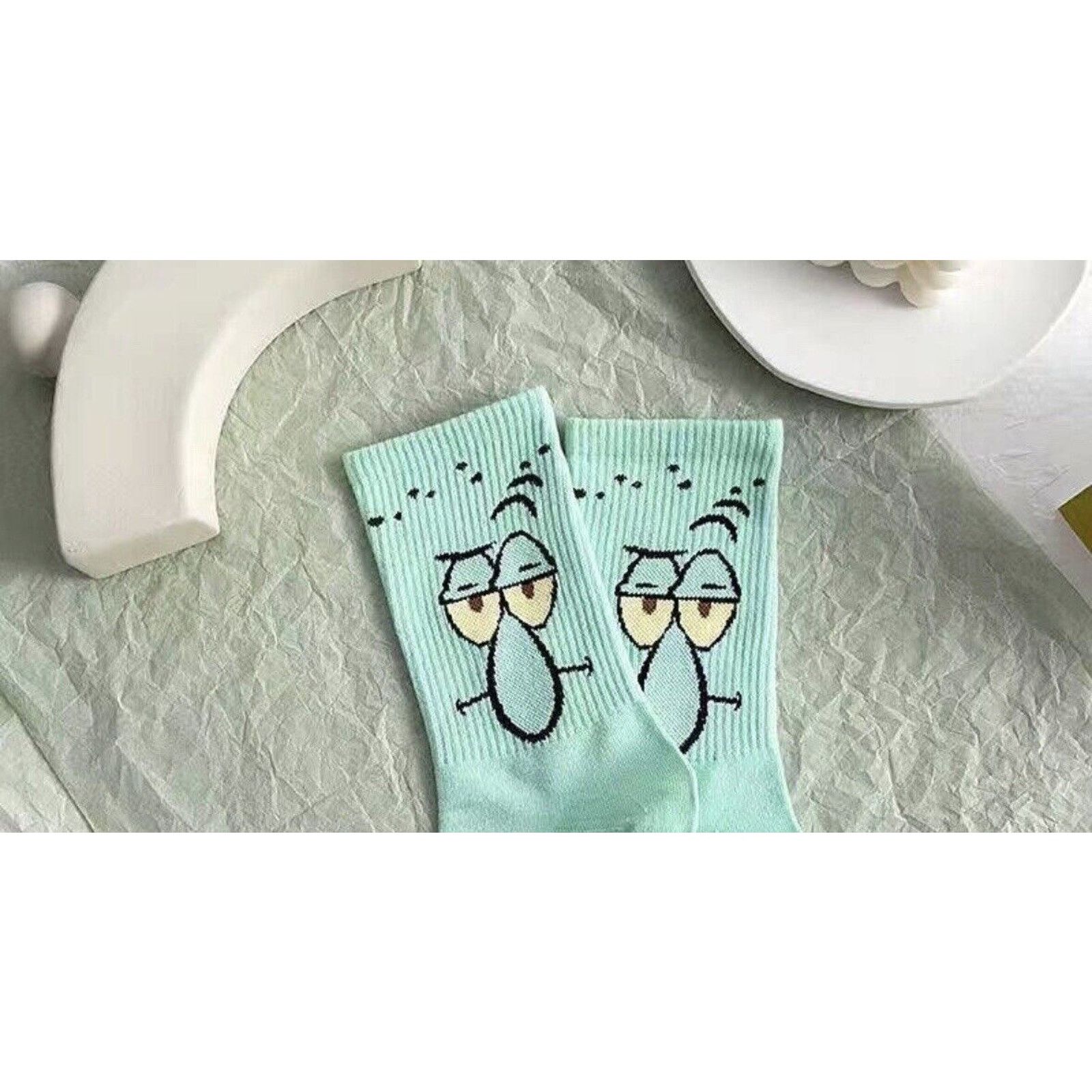 Other SpongeBob Squarepants Squidward Socks Unisex Turquoise | Grailed