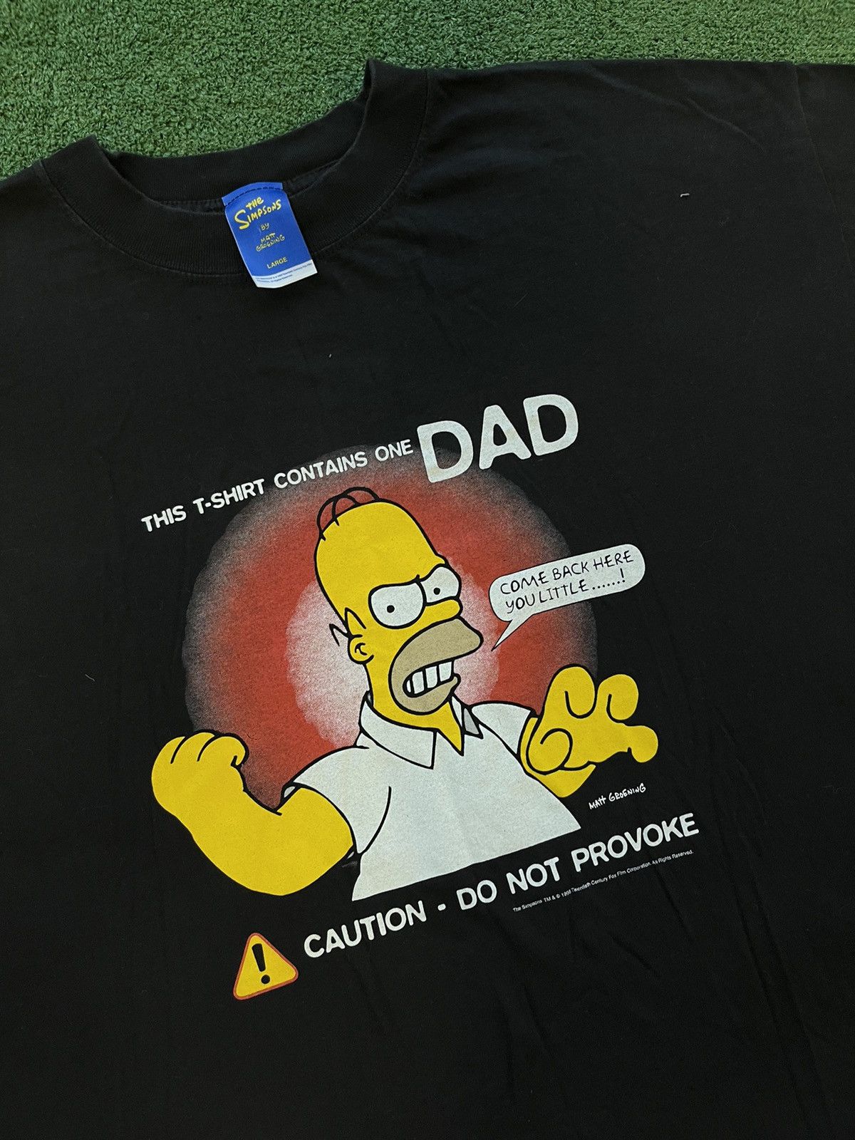 Vintage Vintage 1998 The Simpsons CAUTION - do not Provoke Homer Tee ...