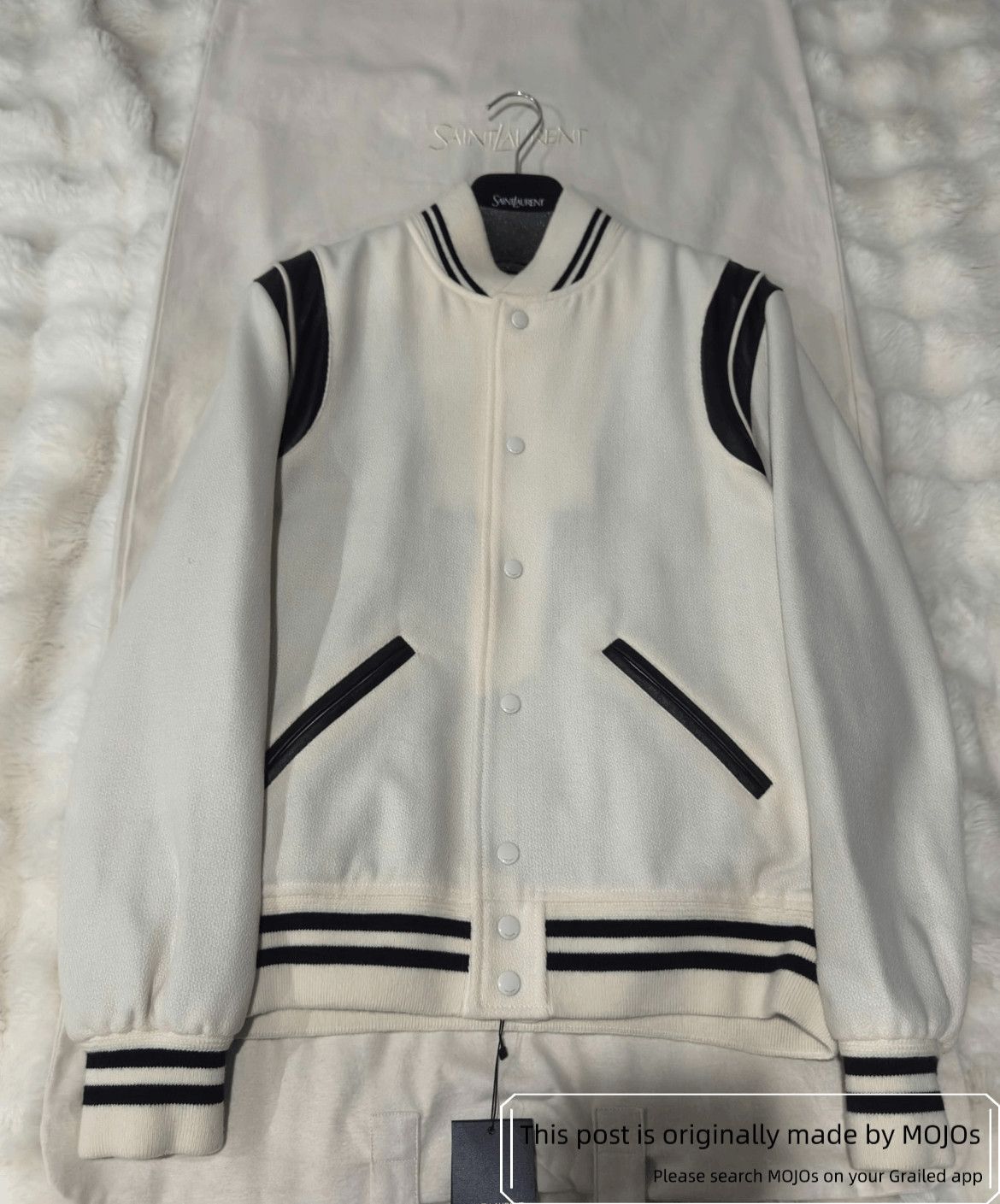 Saint Laurent Paris Sz 52 Saint Laurent Paris Off White Teddy Jacket ...