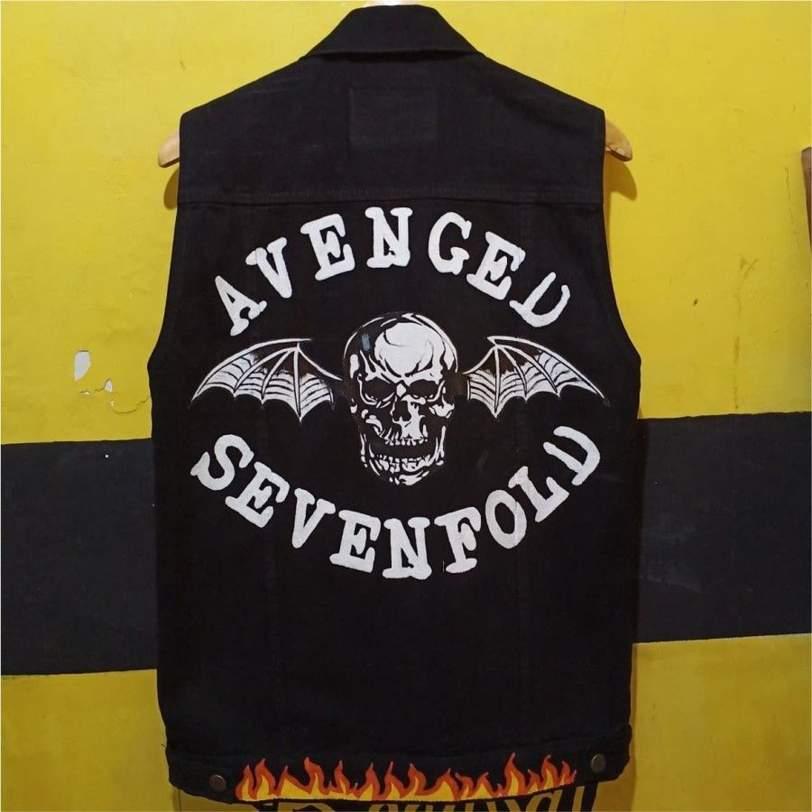 Handmade Avenged Sevenfold Handpainted denim jacket | Grailed