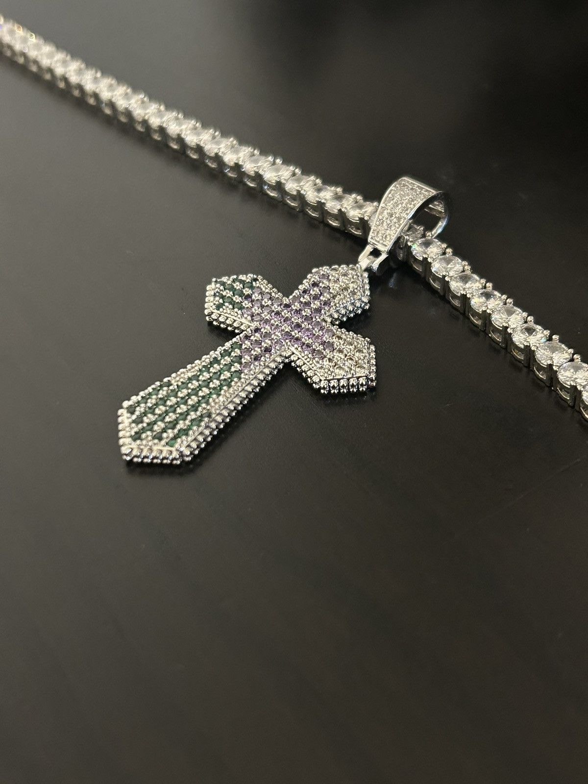 Streetwear Tennis Chain, Cross Pendant | Grailed