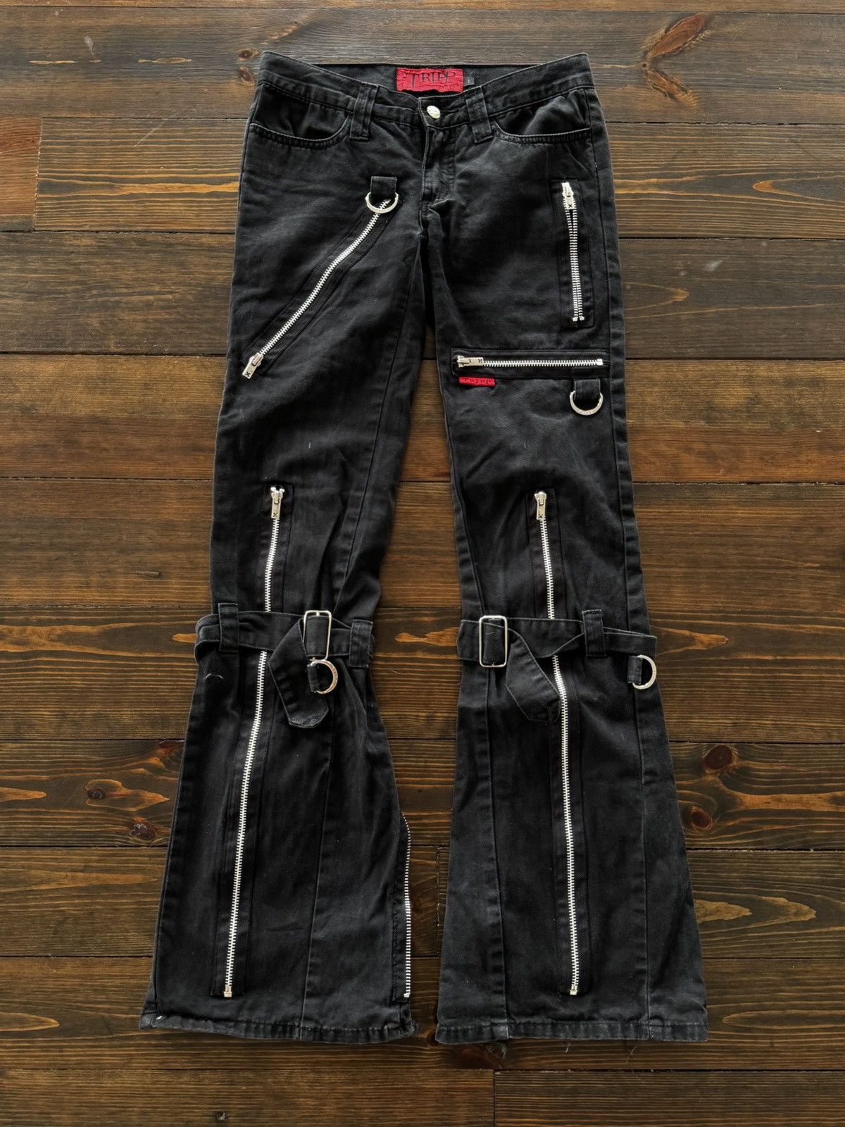 Tripp NYC Tripp NYC Pinstripe Bondage Y2K Goth Vibe Pants | Grailed