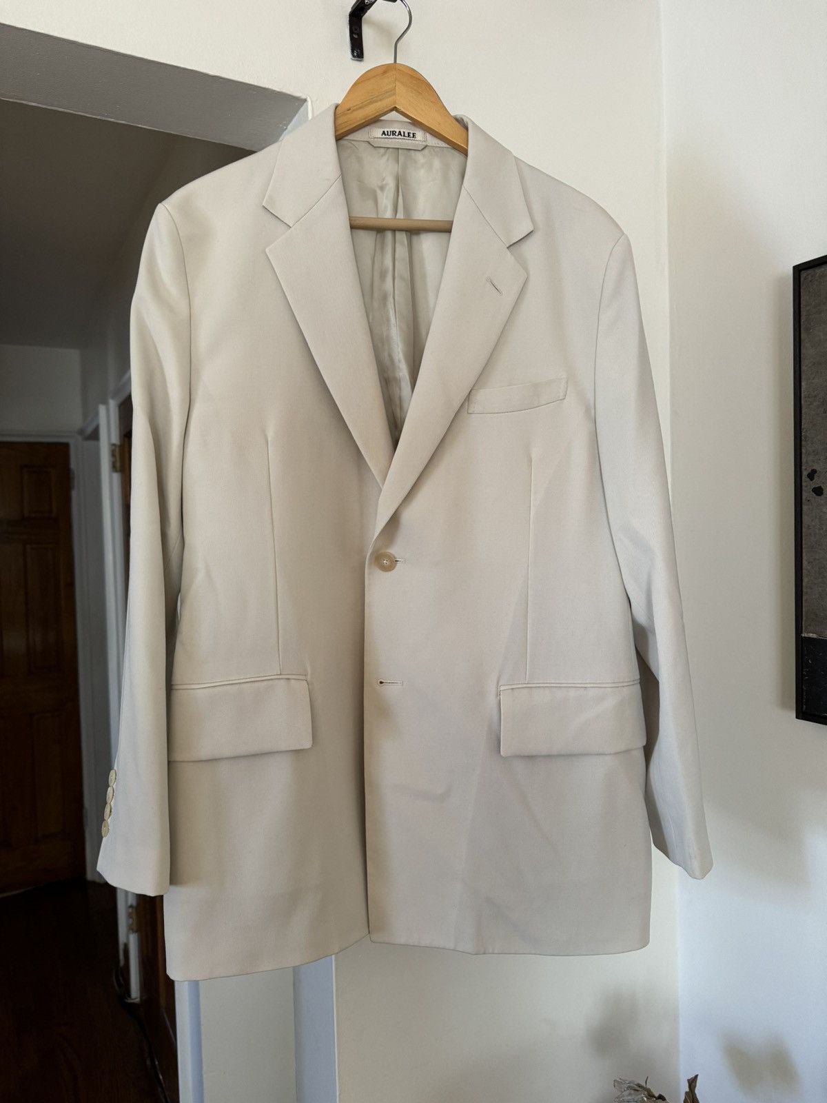 Auralee ($900) Ivory Wool Blazer | Grailed