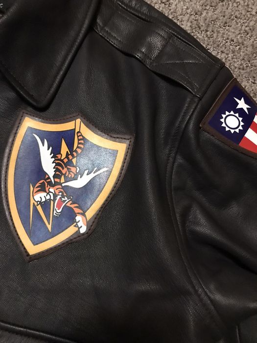Vintage A-2 Flight Jacket leather 23rd squadron Flying Tigers | Grailed