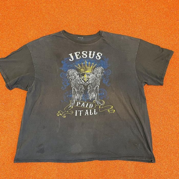 Vintage Y2K “Jesus paid it all” affliction style T-shirt | Grailed