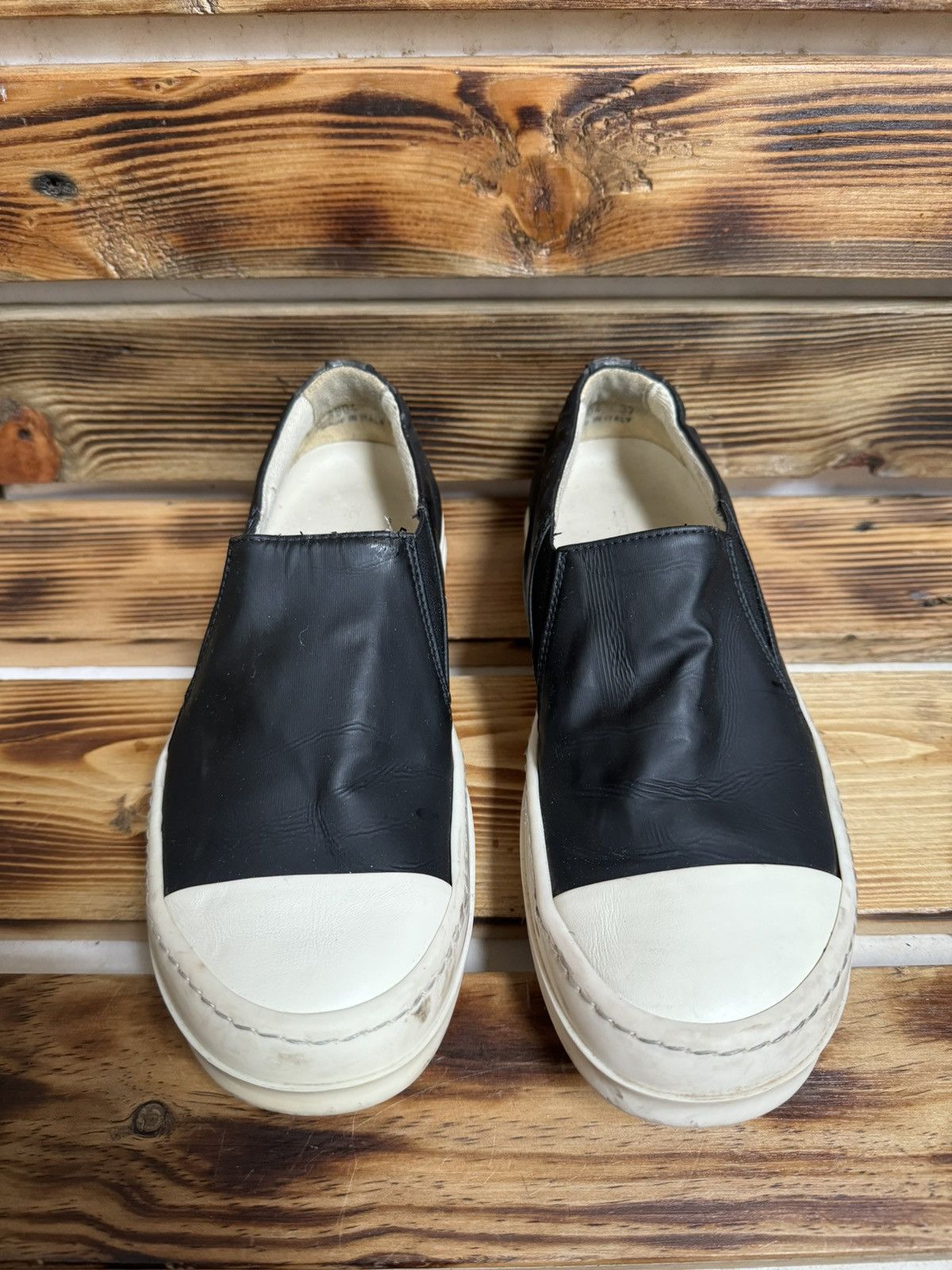 Rick Owens × Rick Owens Drkshdw Boat slip on sneakers | Grailed