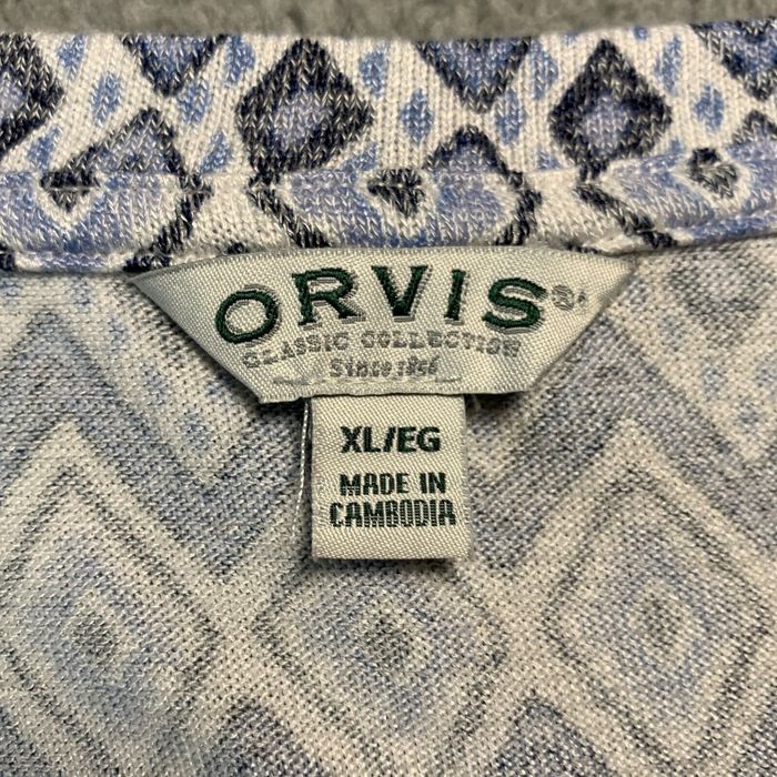 Orvis Orvis Blouse Womens Xl Top Geometric Short Sleeve Extra Large