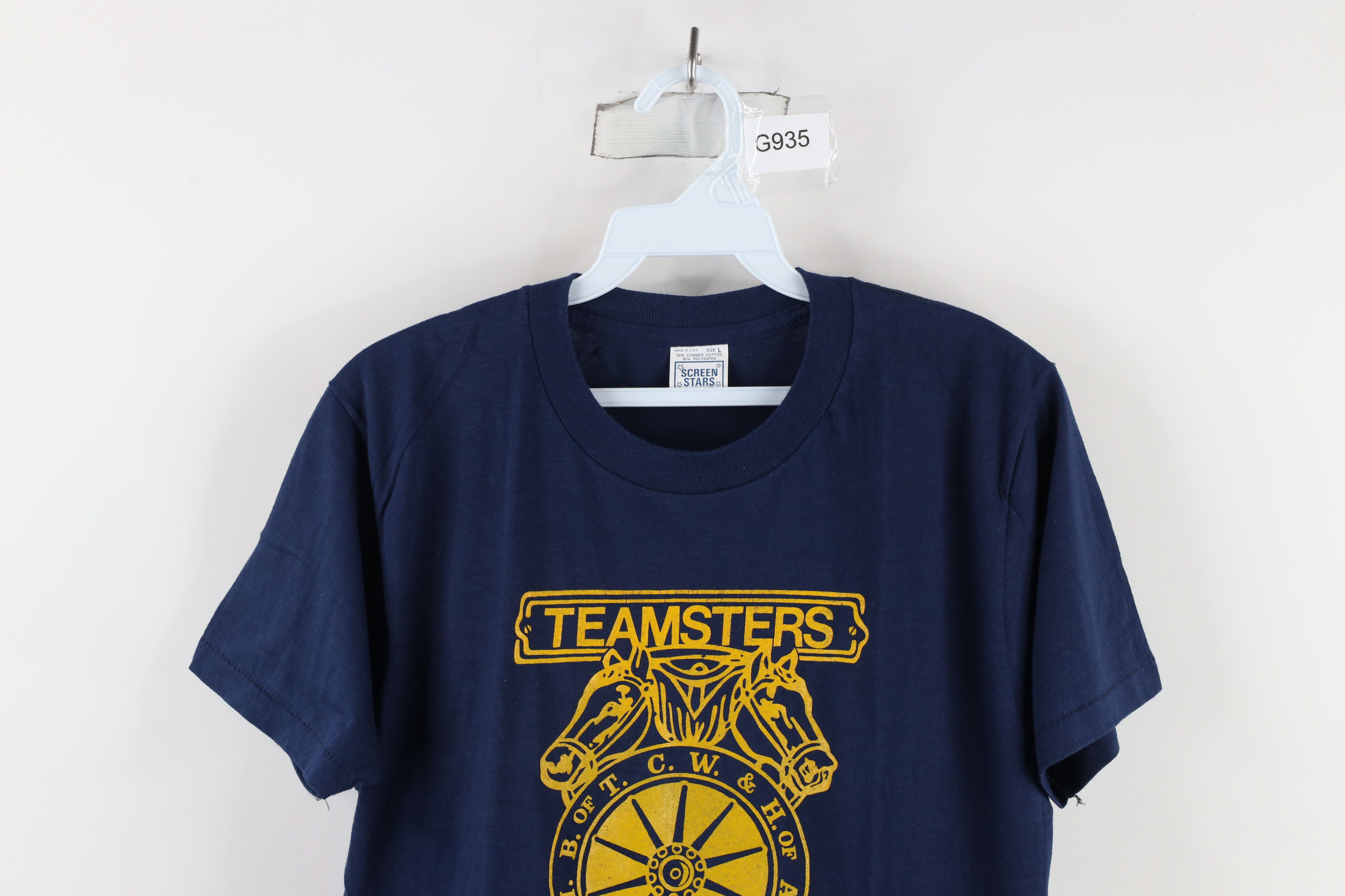 Vintage NOS Vintage 80s Local 20 Teamsters Union T-Shirt Blue USA | Grailed