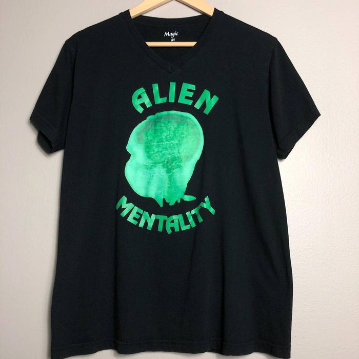 Streetwear Alien T Shirt Alien Mentality Brain Costume Cosplay M Black ...