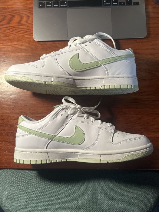 Nike Nike Dunk Low Retro sneakers in white and sage | Grailed