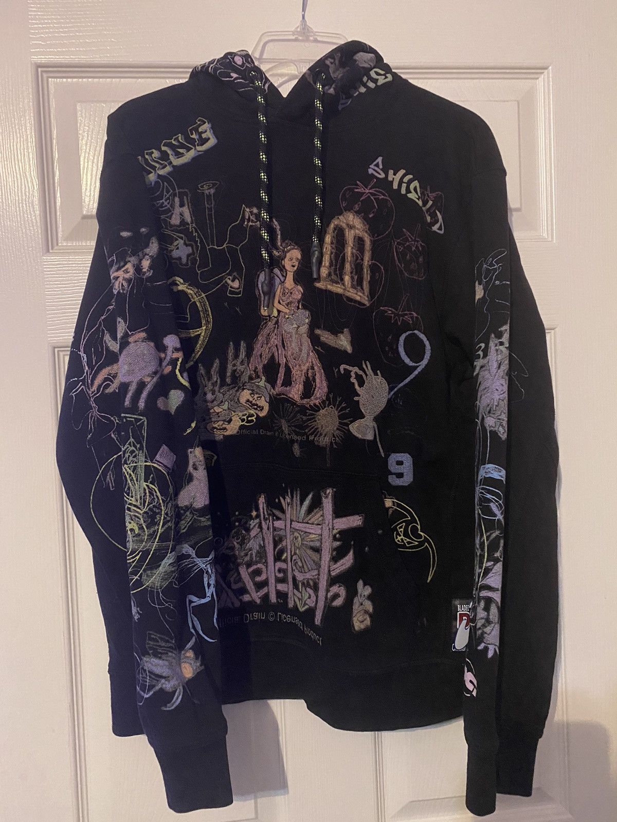 Drain Gang × Sad Boys Bladee x Claire Barrow 333 Black Hoodie Large ...