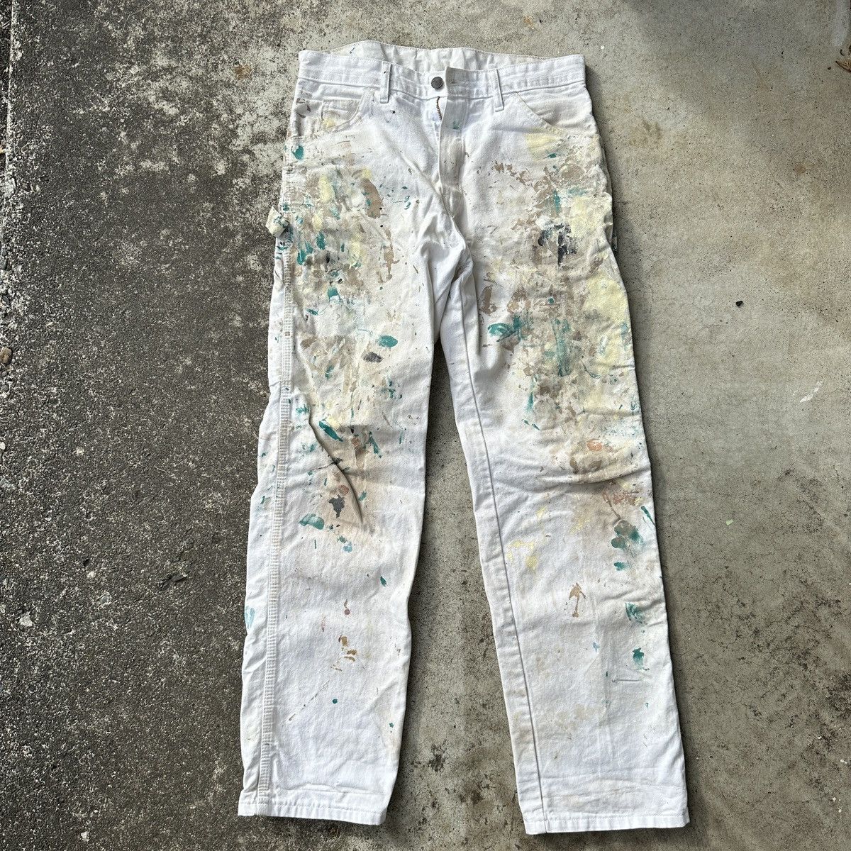 1 Of 1 × Dickies × Vintage Paint splatter thrashed carpenter dickies ...