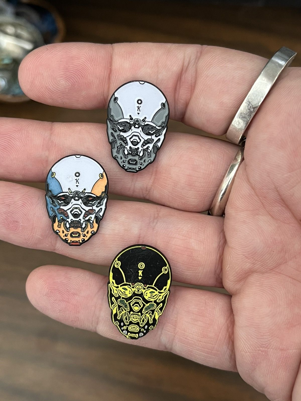 Avant Garde 1KCorp/1000 Deaths Cyber Skull Enamel Pins | Grailed