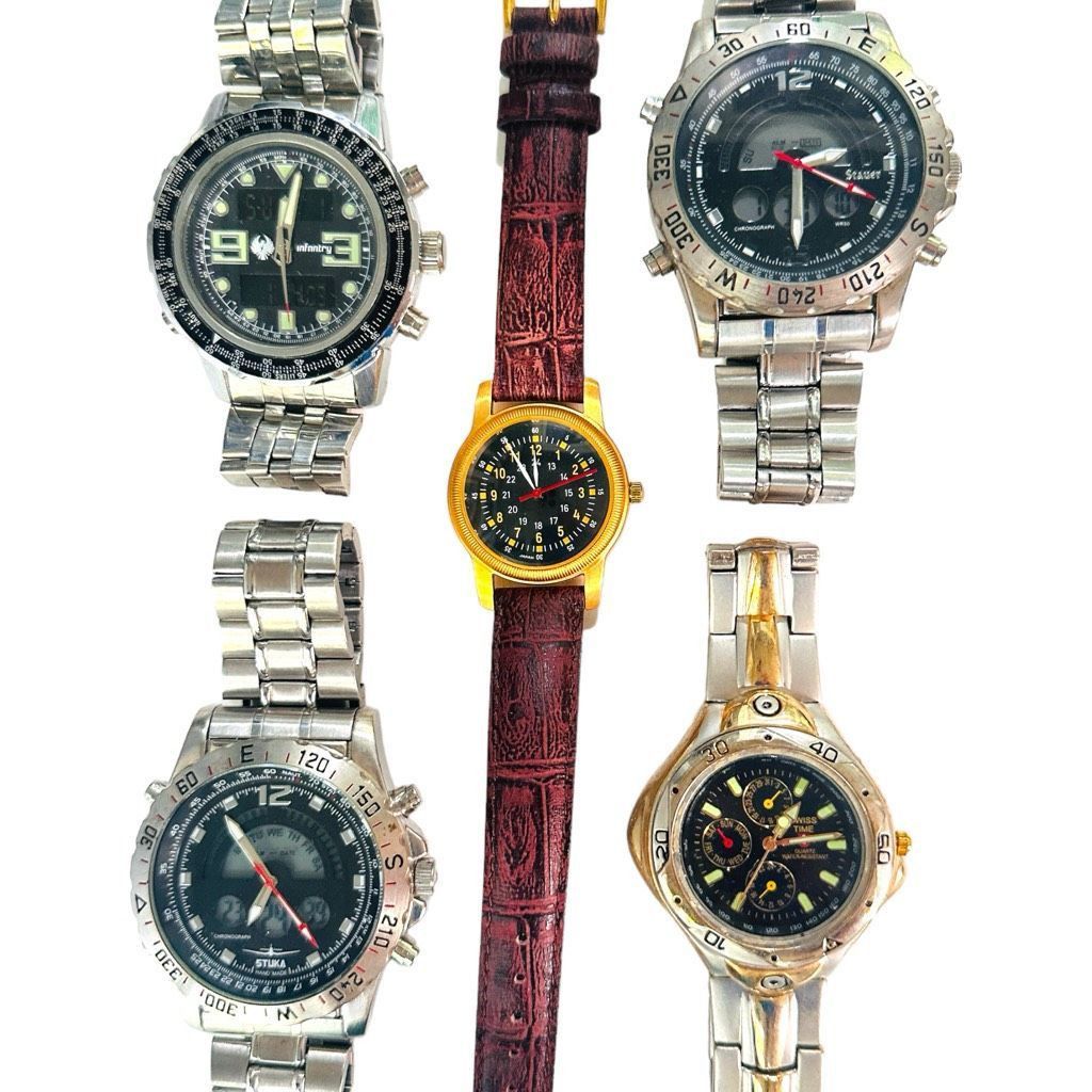 Military MENS MILITARY Watch Bundle Lot of 5 Swiss Time Infantry Stuka ...