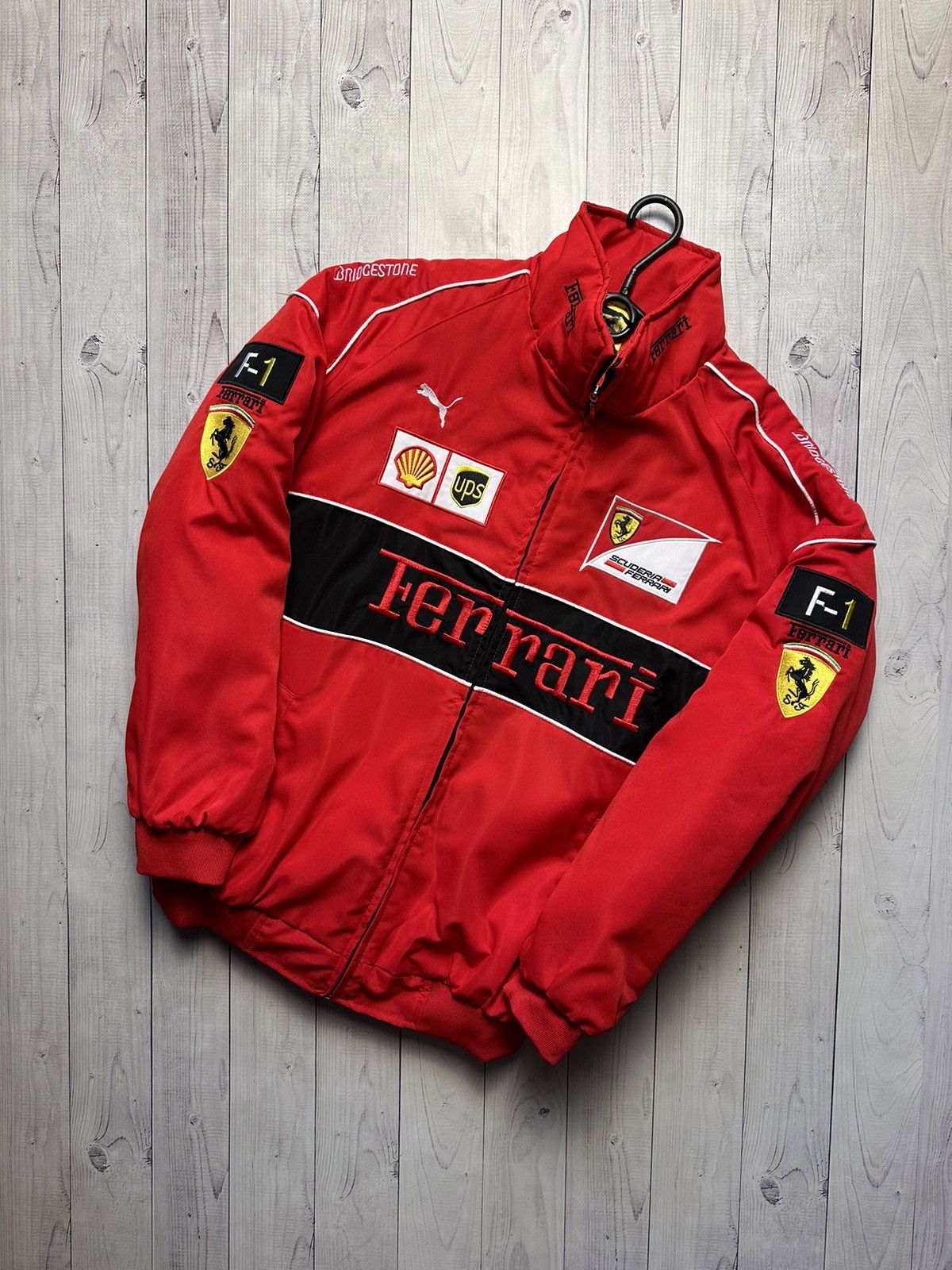 Ferrari × Racing × Vintage Vintage Ferrari racing jacket big logo ...
